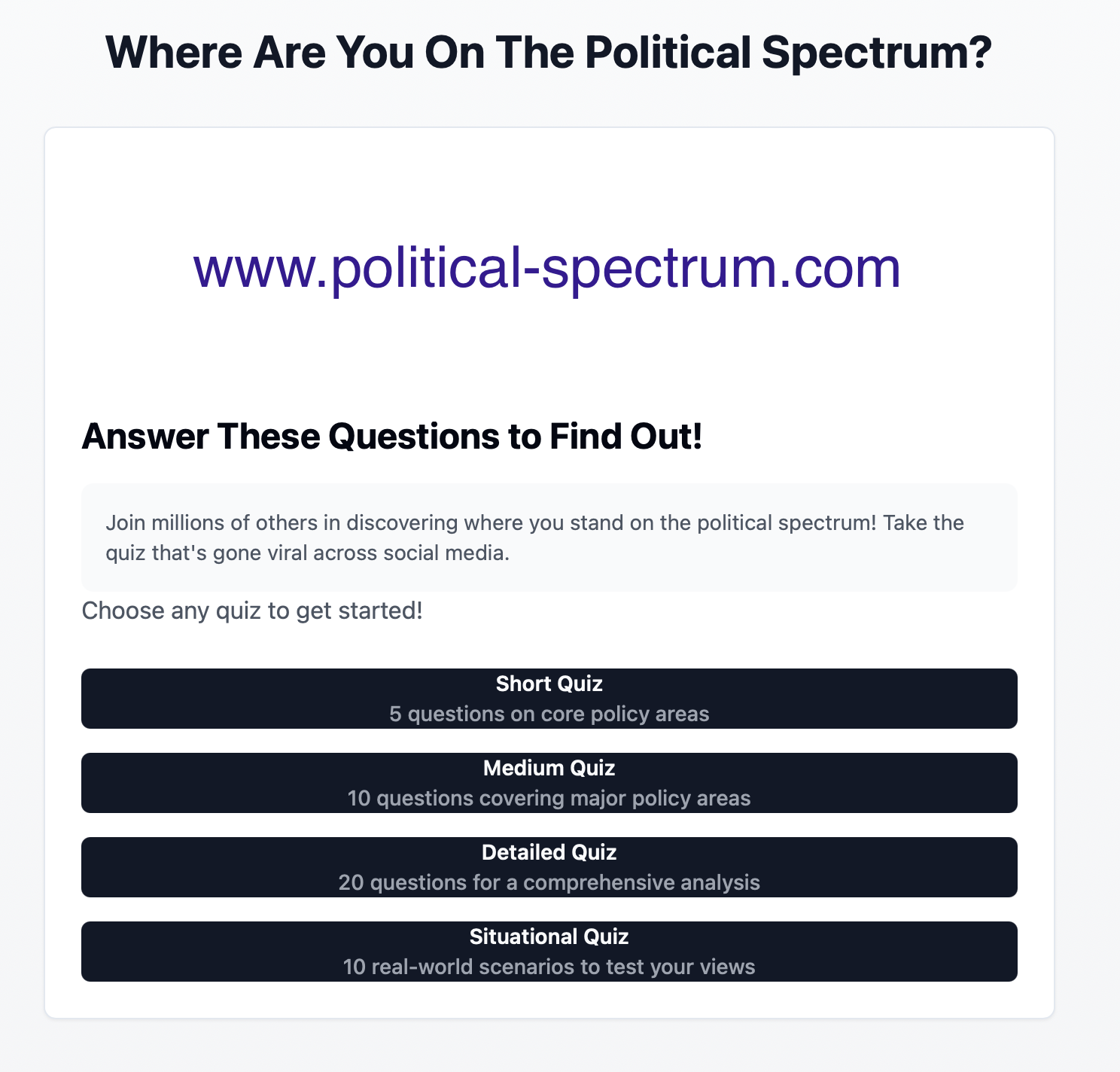 Political Spectrum Quiz - Where Do You Stand?
